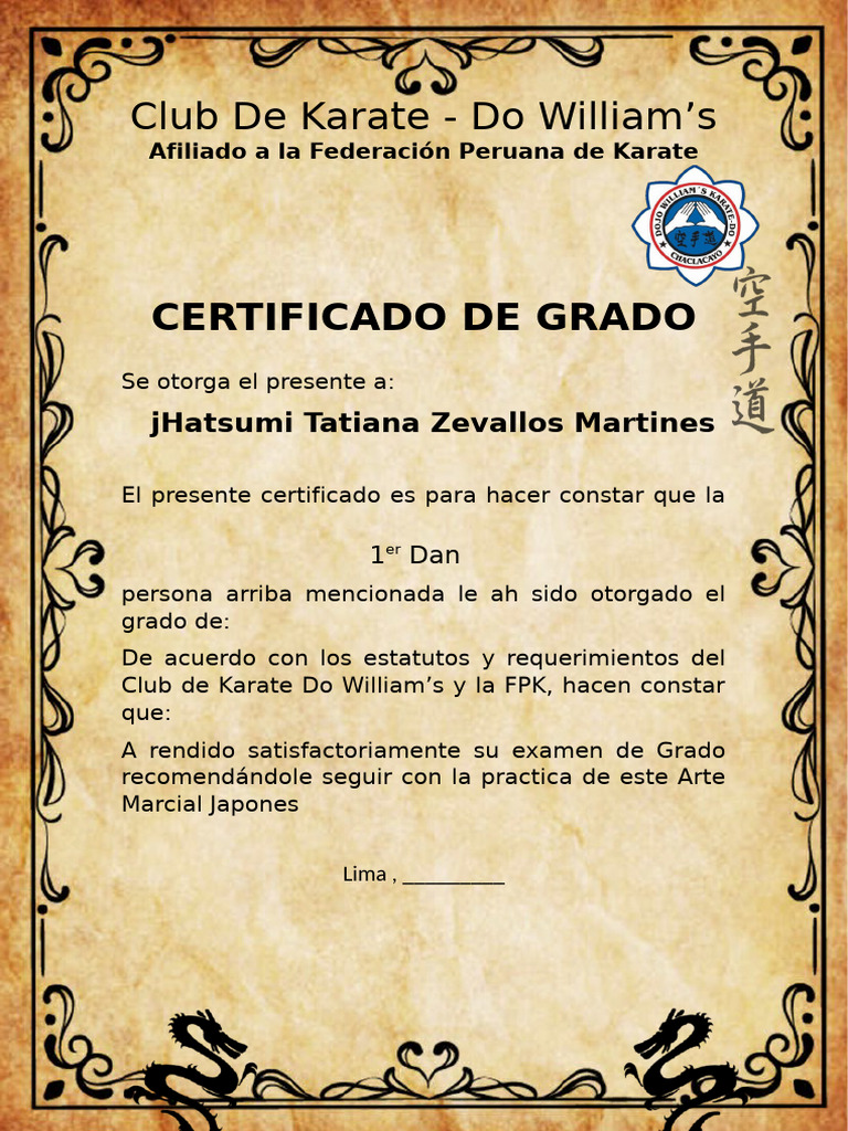 Diploma de Karate 1 | PDF