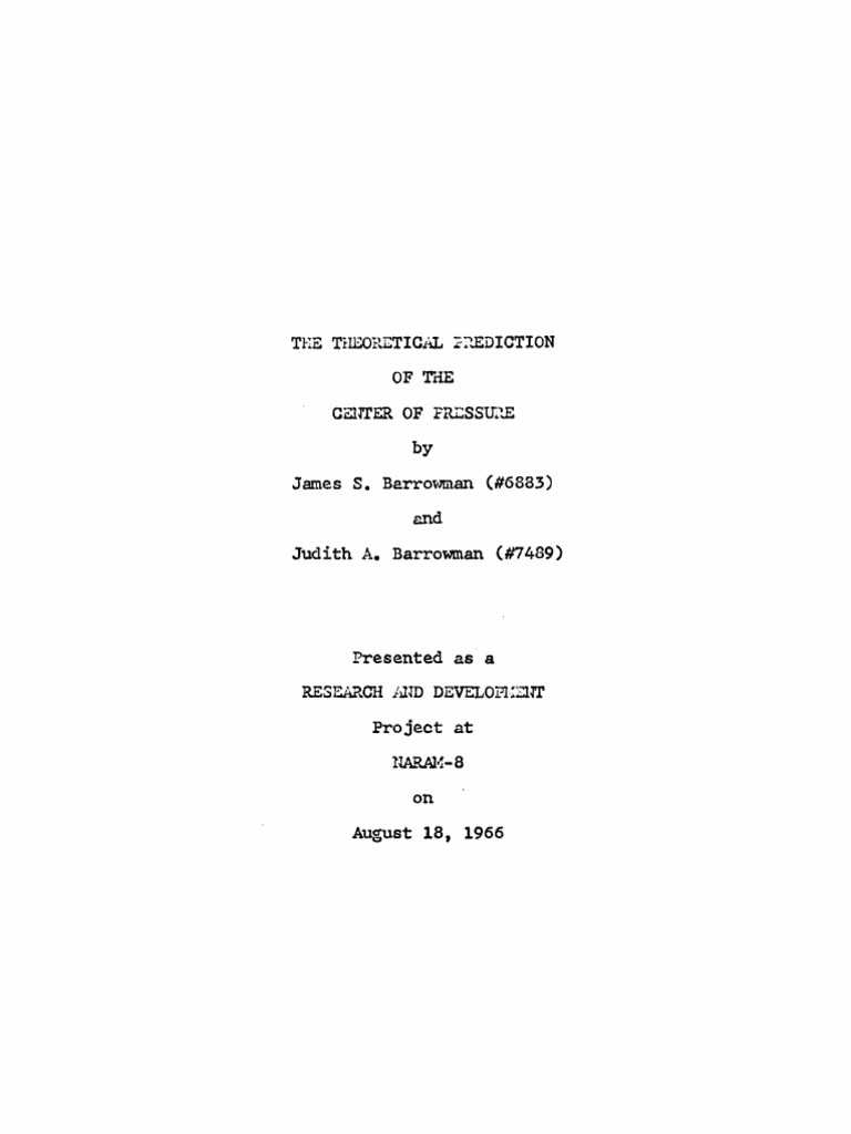 1966 - The Theoretical Prediction of The Centre of Pressure | PDF