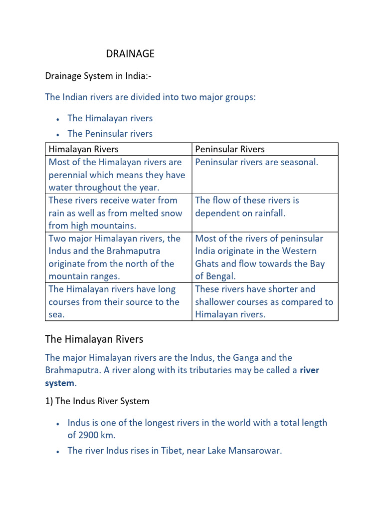 DRAINAGE Complete Chapter Notes | PDF