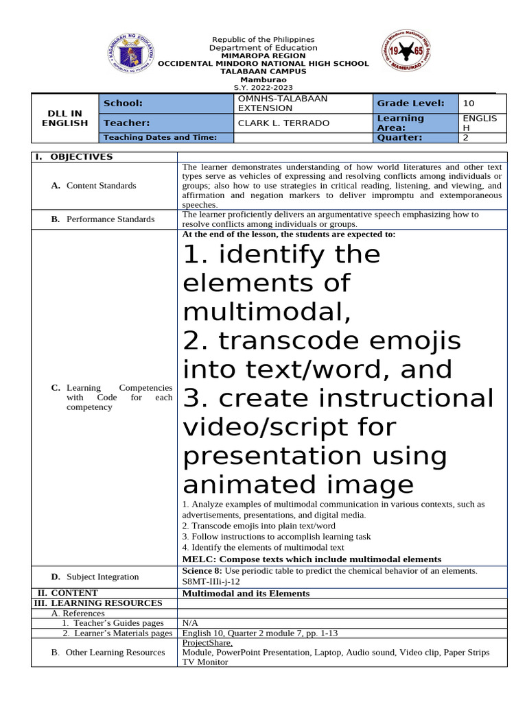Multimodal and Its Elements Final LP | PDF