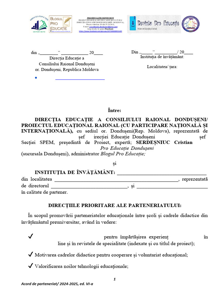 Acord de Colaborare 2024-2025 | PDF