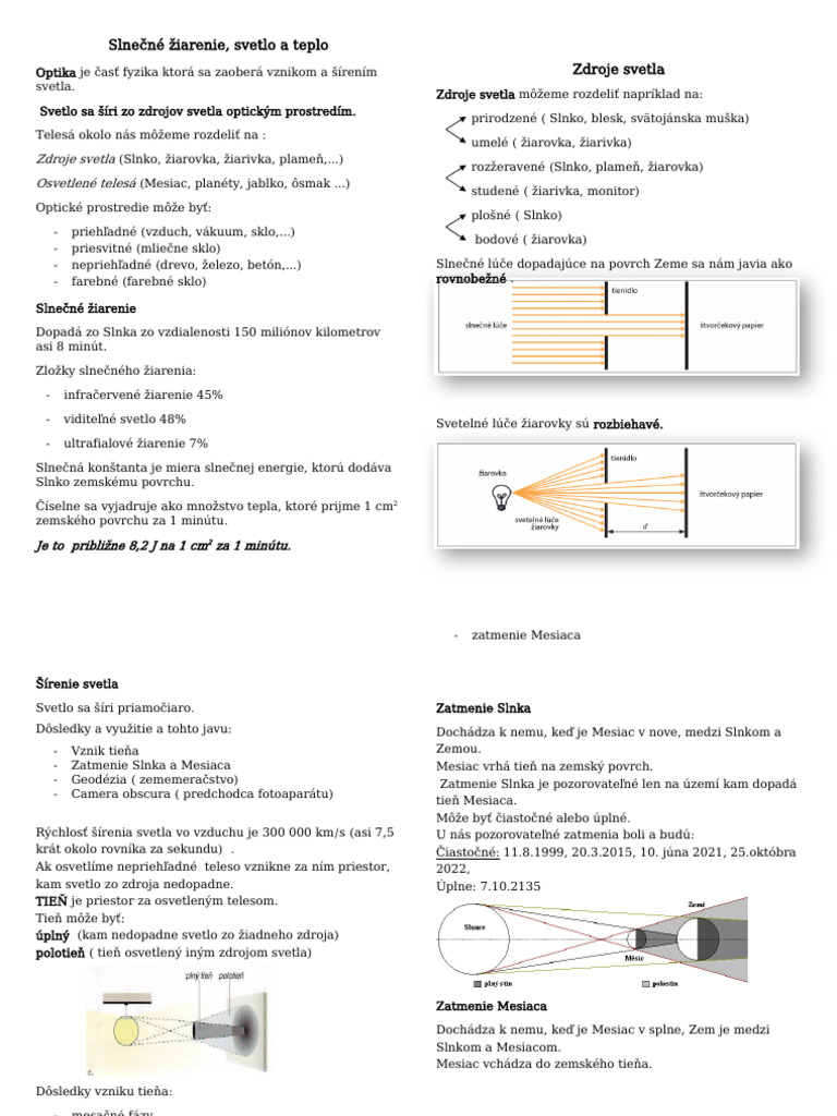 Poznámky Fyz 8. Ročnik | PDF