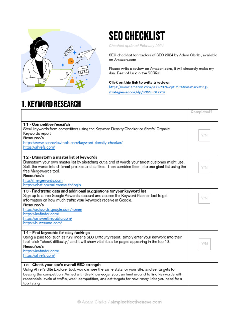 SEO 2024 Checklist v9.3 | PDF