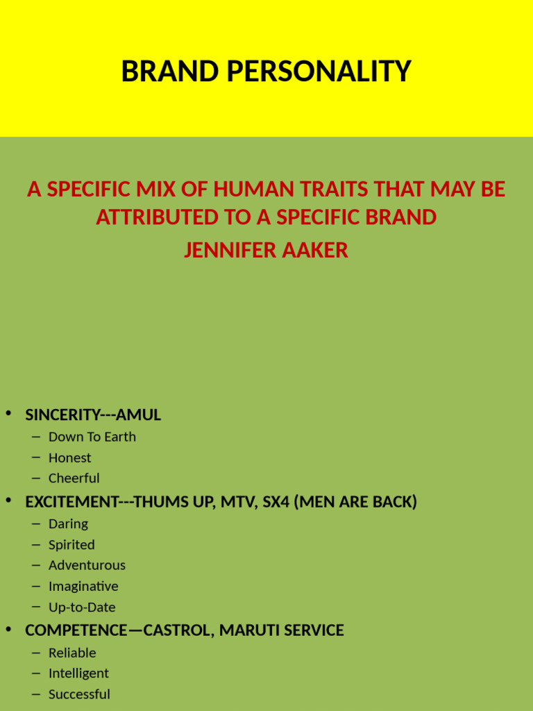And Personality. Jennifer - Aaker | PDF