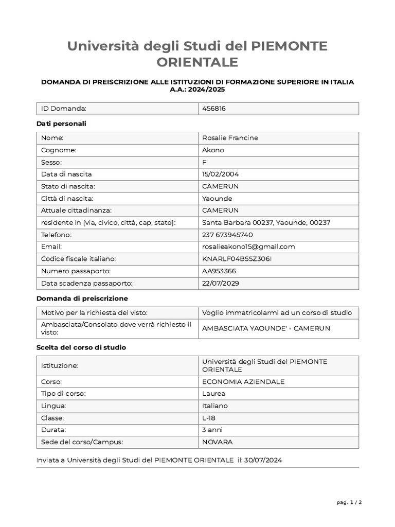 456816-Domanda Stud | PDF