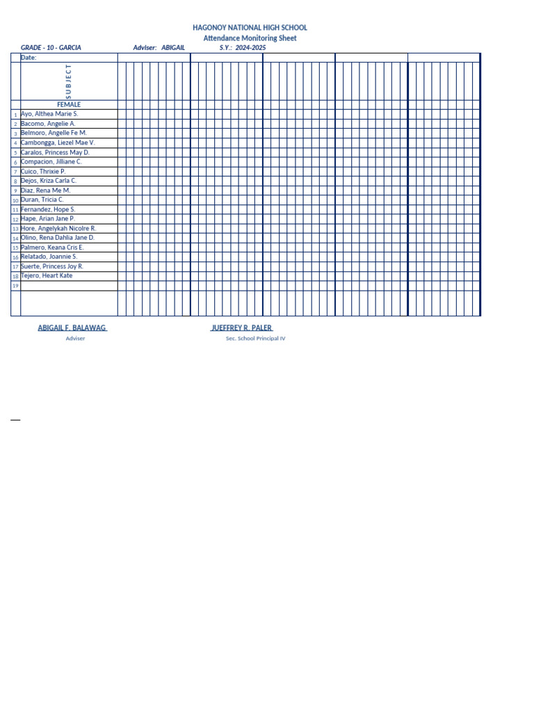 Attendance All 2024-2025 | PDF
