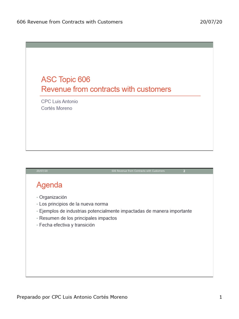 ASC 606 - Revenue From Contracts With Customers | PDF