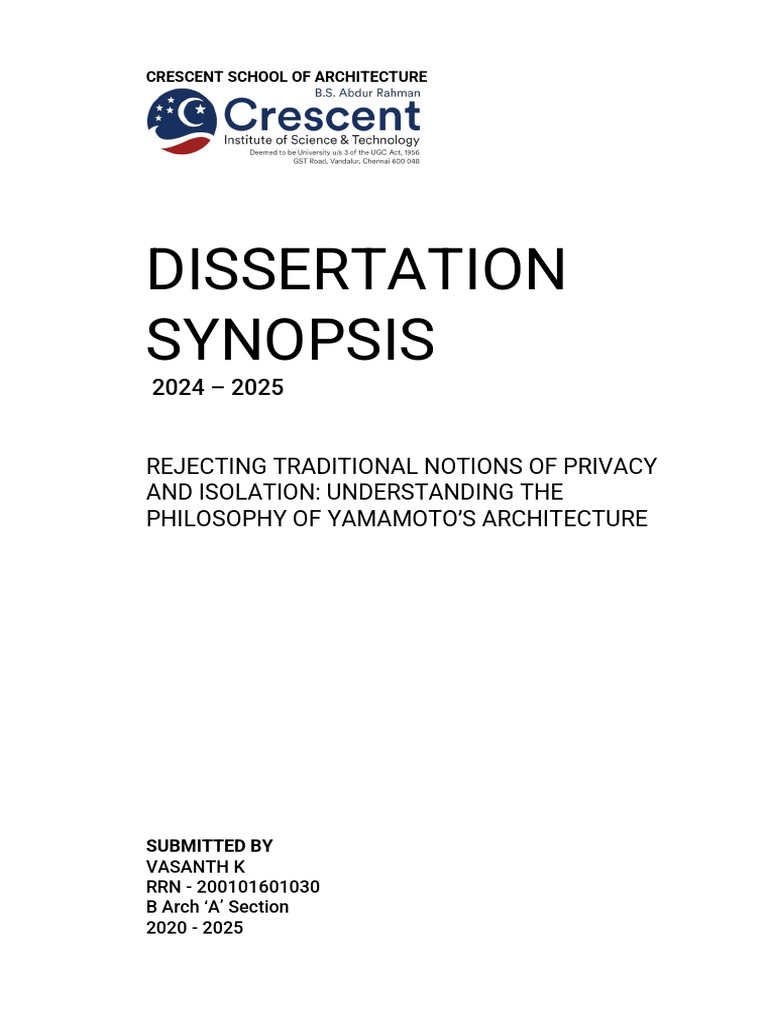 Dissertation synopsis review 1 | PDF