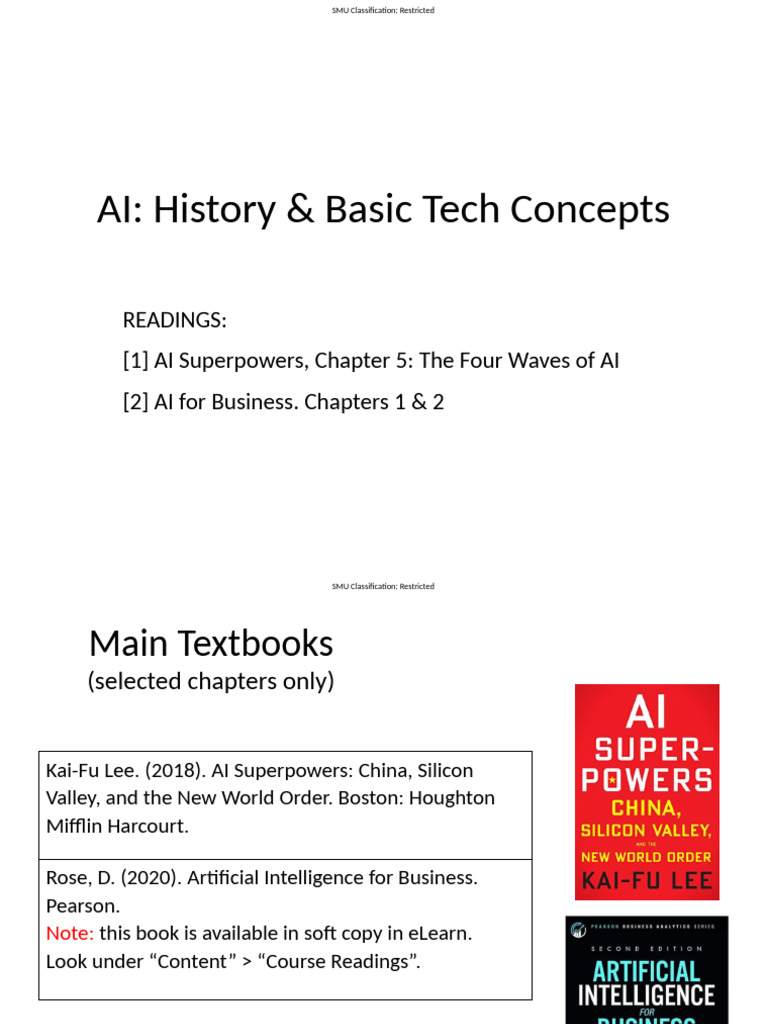 Mgmt2238 - Ai History & Basic Tech Concepts (Aug 2024) | PDF