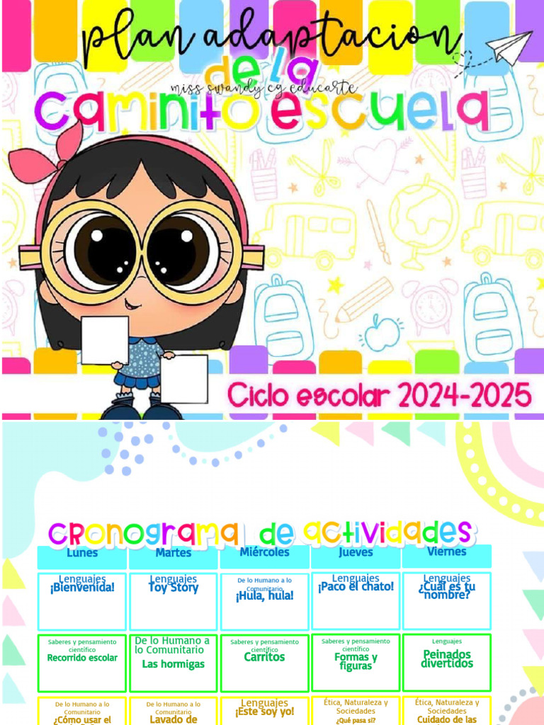 Plan 1 Agosto Adaptacion 2024-2025 Scg Educarte m1 | PDF