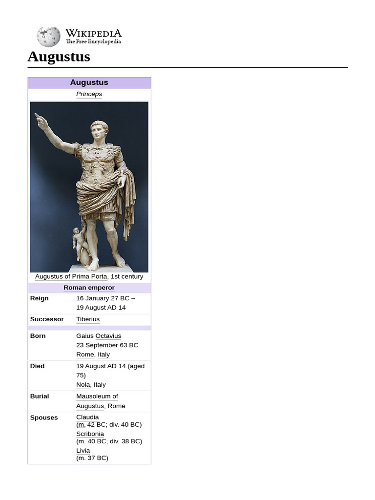 Augustus | PDF | Augustus | History