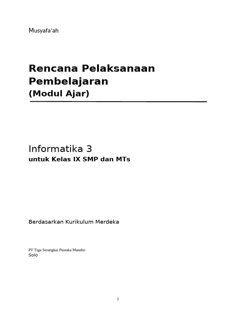 Global Informatika SMP 3 KSP | PDF