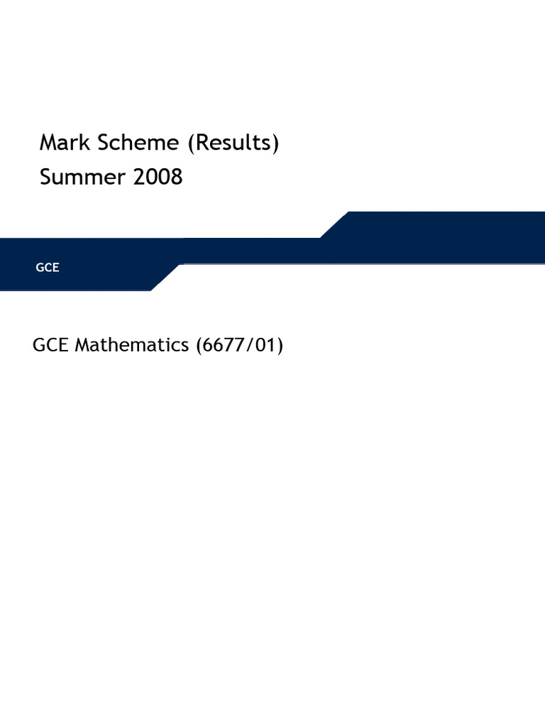 Math Jun08 Ms m1 | PDF