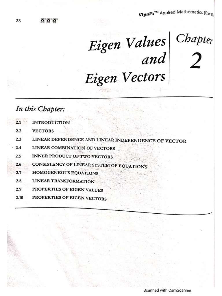 Eigen Values and Eigen Vectors | PDF