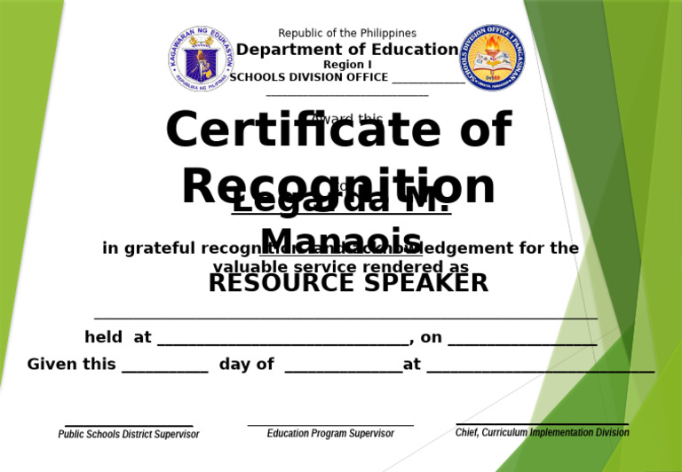 Inset Certificate | PDF