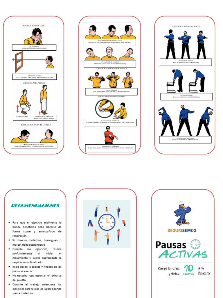 Triptico pausas activas | PDF