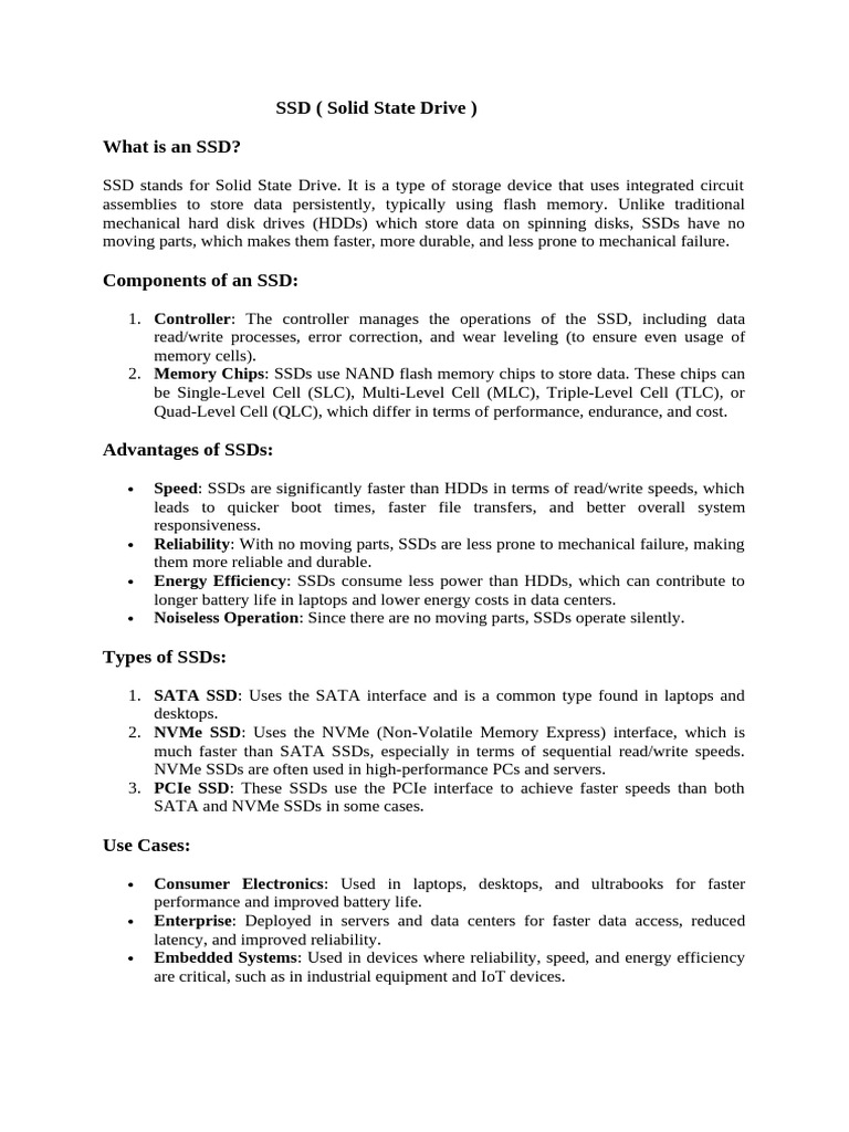 Full Information About SSD And HDD. | PDF
