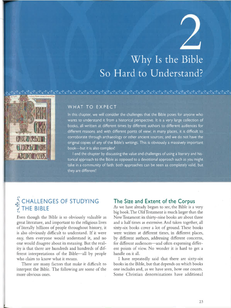 BHLI Chapter 2 Why Is The Bible So Hard To Understand | PDF