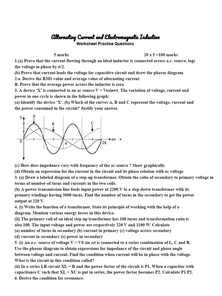 Alternating Current and Electromagnetic Induction | PDF