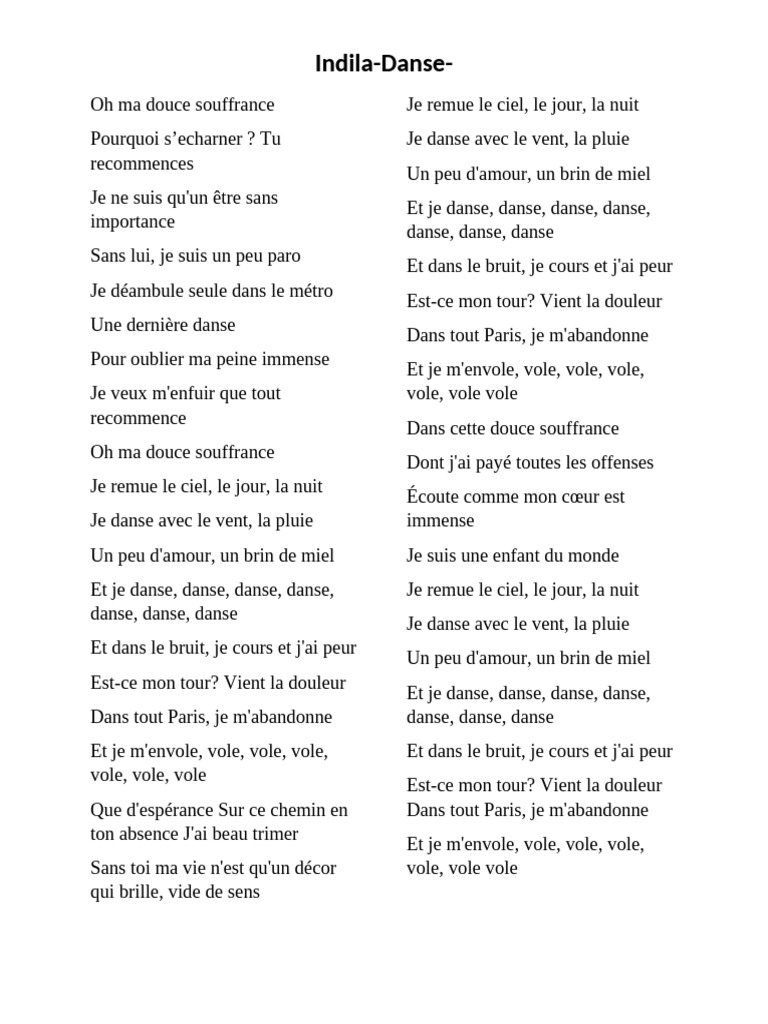 Indila Parole | PDF