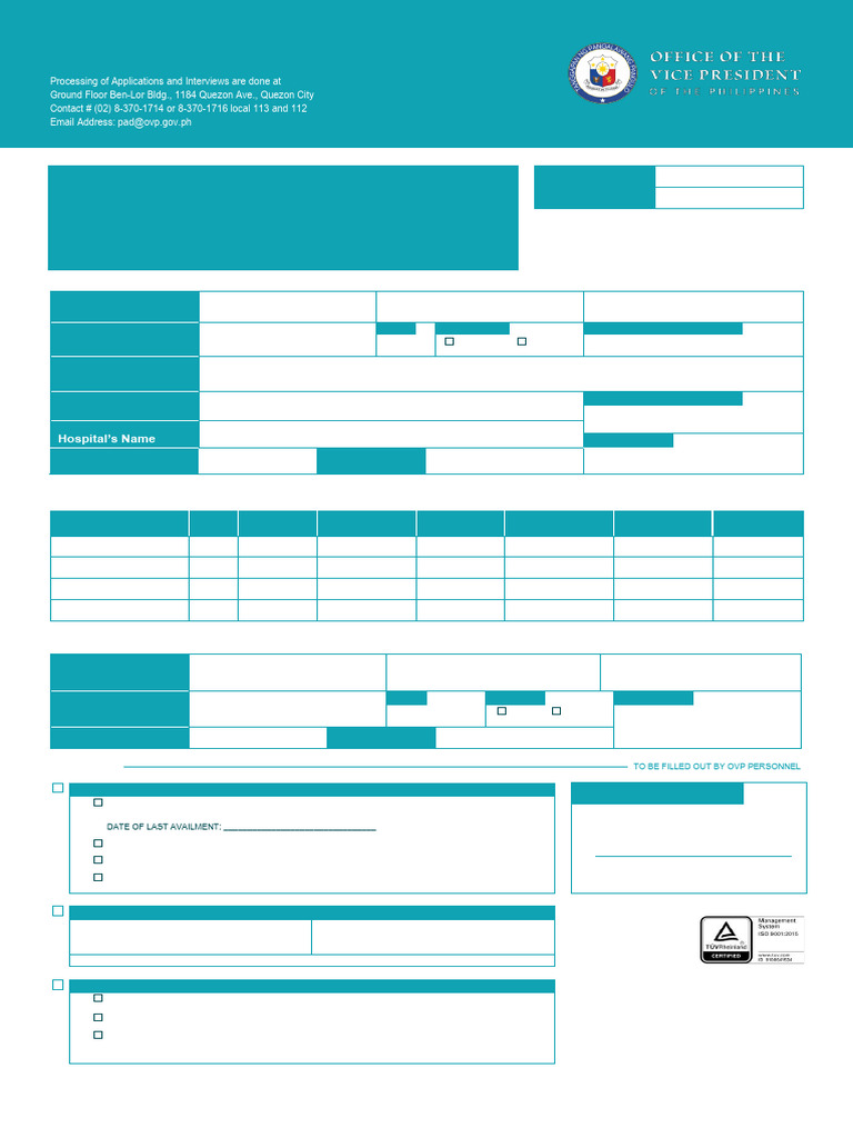 OVP Form Revised - Med Assistance Form - 63020222 | PDF | Medicine ...