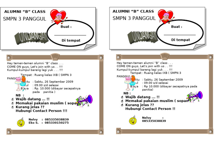 Undangan Reuni SMP | PDF