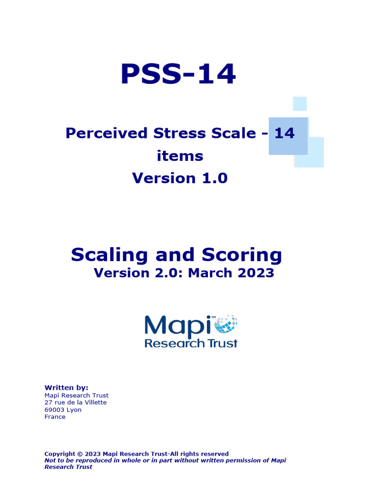 Scoring - PSS - 14 - v1.0 - v2.0 | PDF