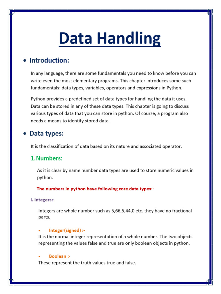 Data Handling | PDF