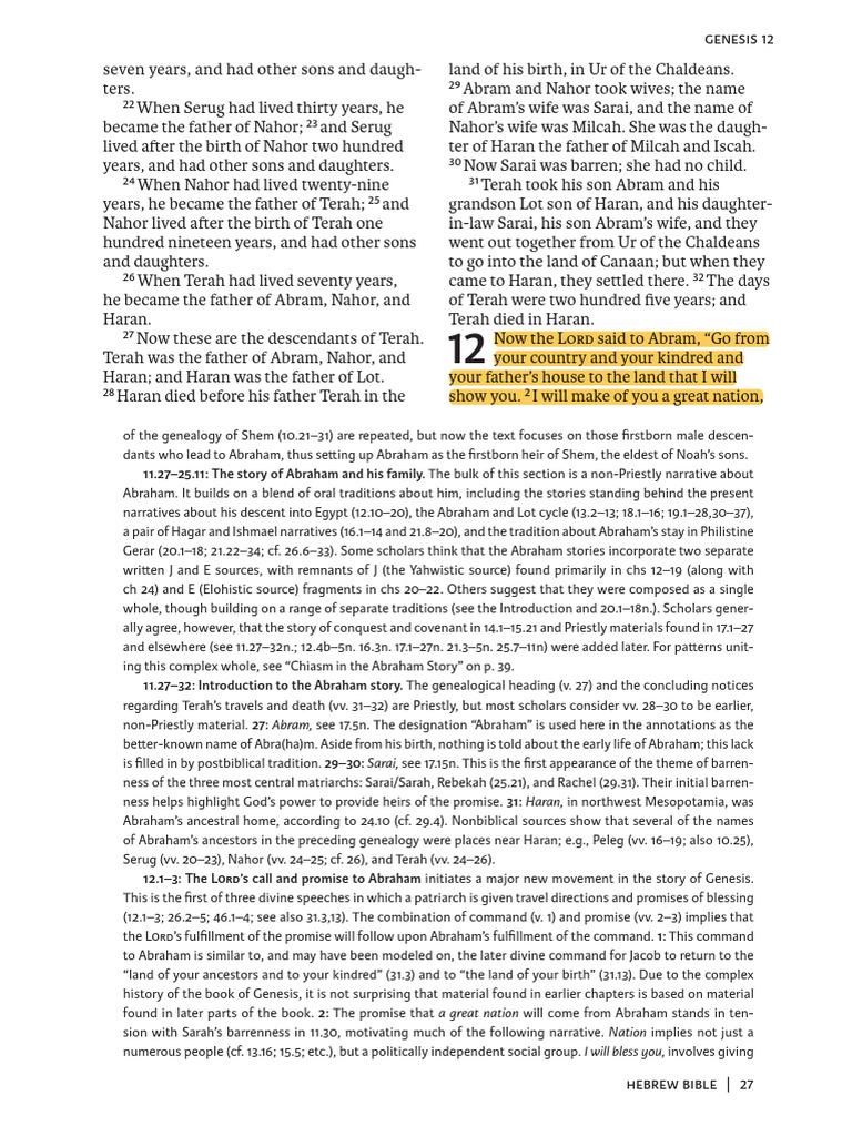 (Focus Reading) Genesis 12-25 | PDF