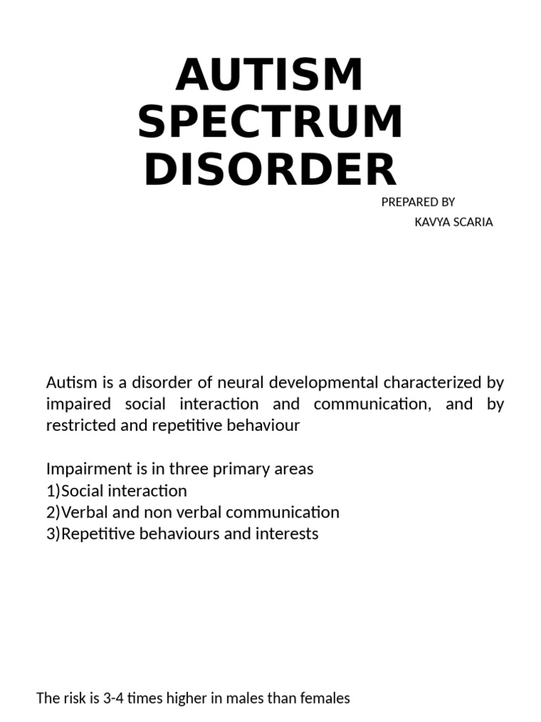 Autism Spectrum Disorder Pdf