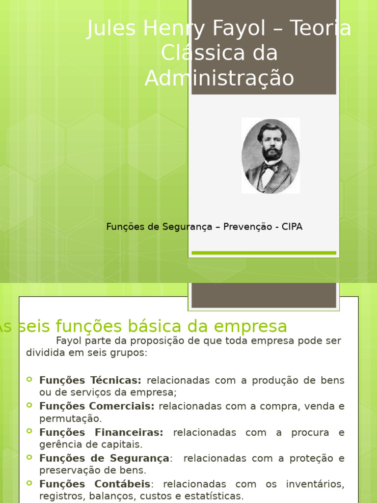 Jules Henry Fayol - Teoria Clássica Da Administração | PDF
