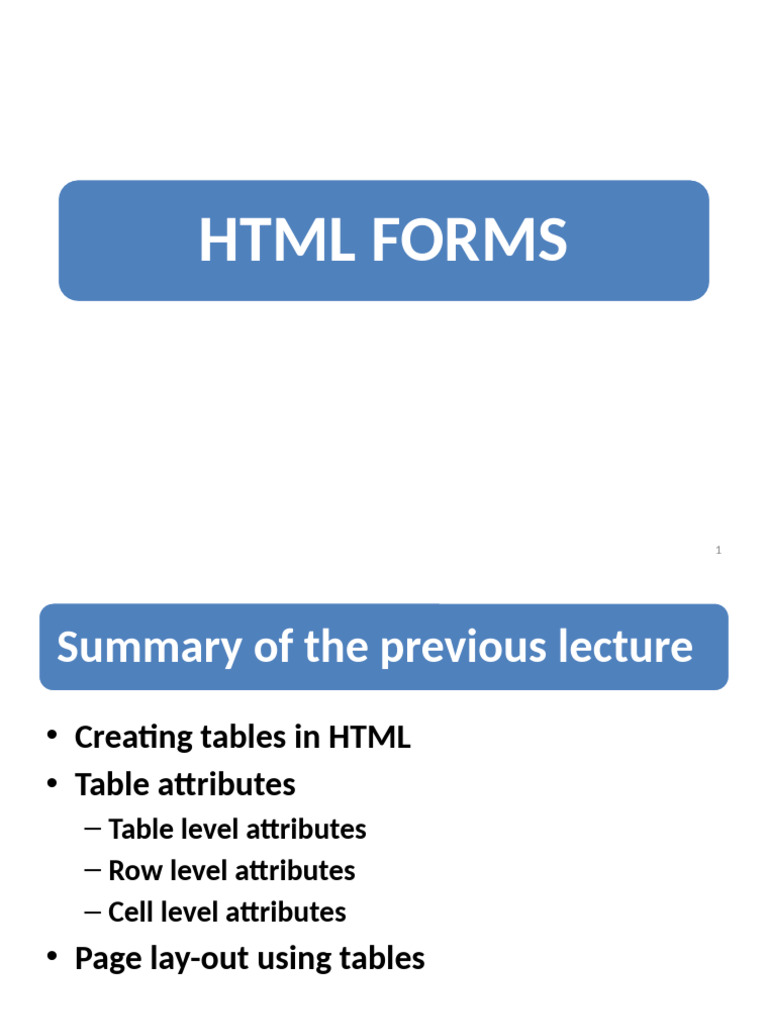 Lecture10 WT HTML Forms | PDF Lecture10 WT HTML Forms | PDF