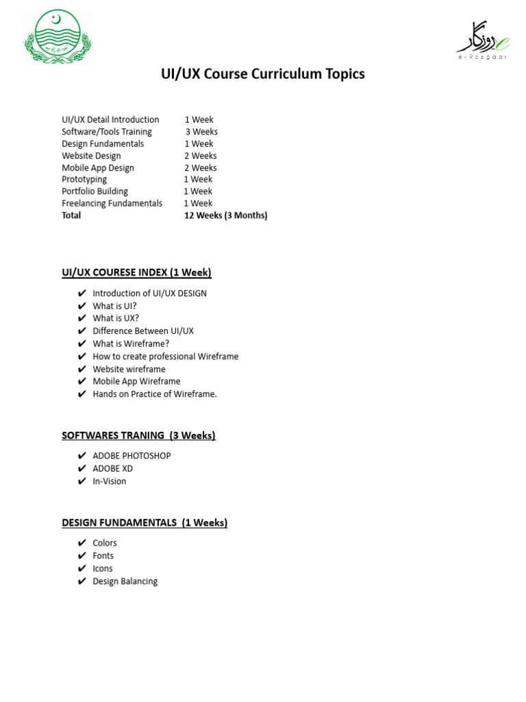 Course Outline - UI | PDF | Computers