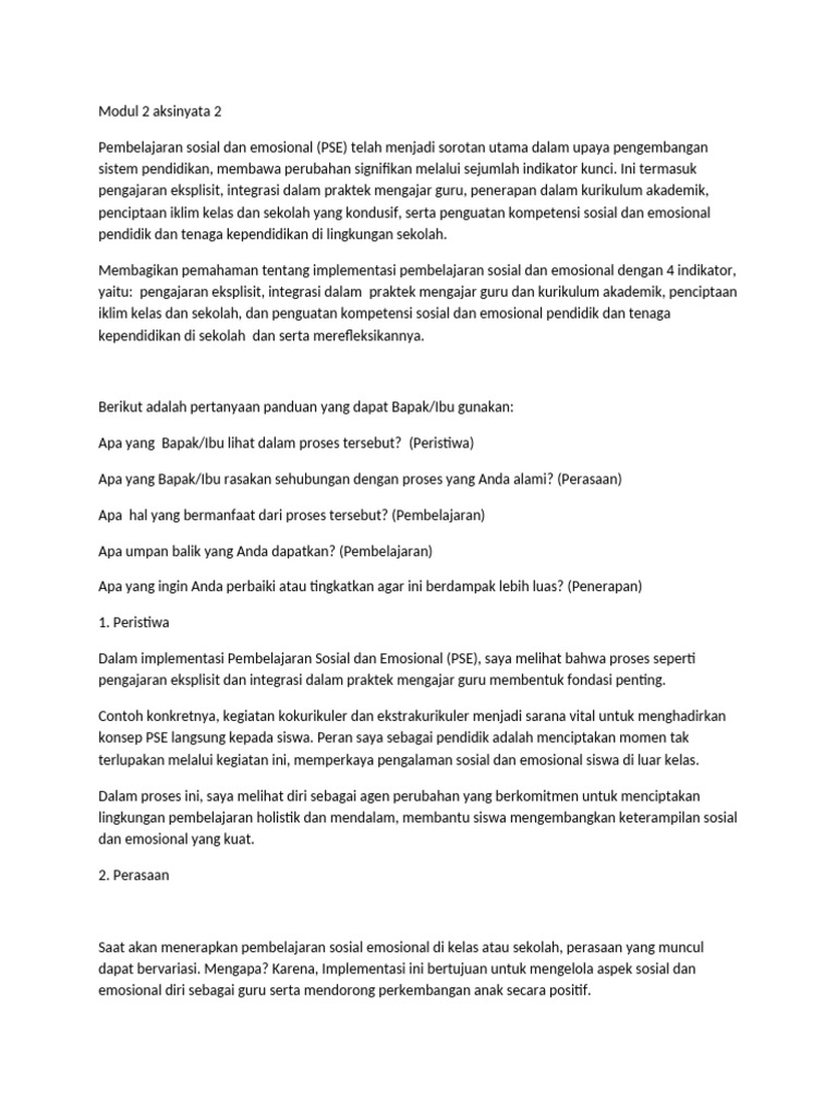 Modul 2 aksinyata 2 | PDF