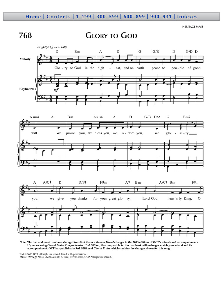 Glory To God HM (JS 226) 3 | PDF