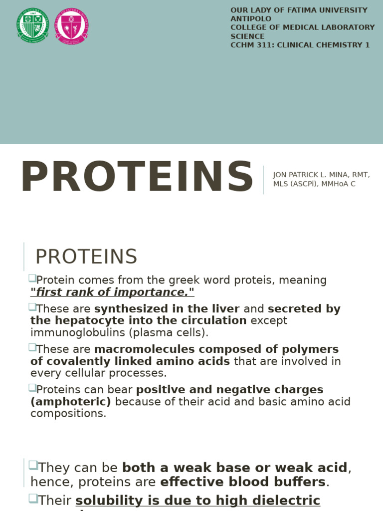 Week 14 - Lec - Total Proteins and Their Determination | PDF