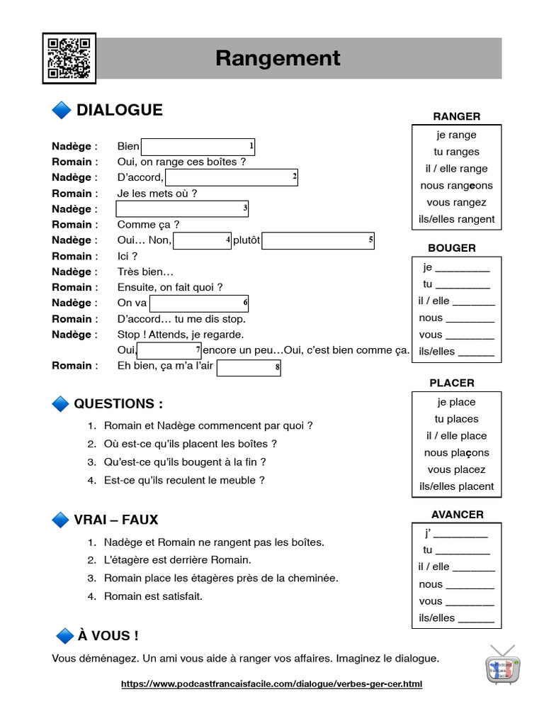 Dialogue Verbes-CER - GER | PDF