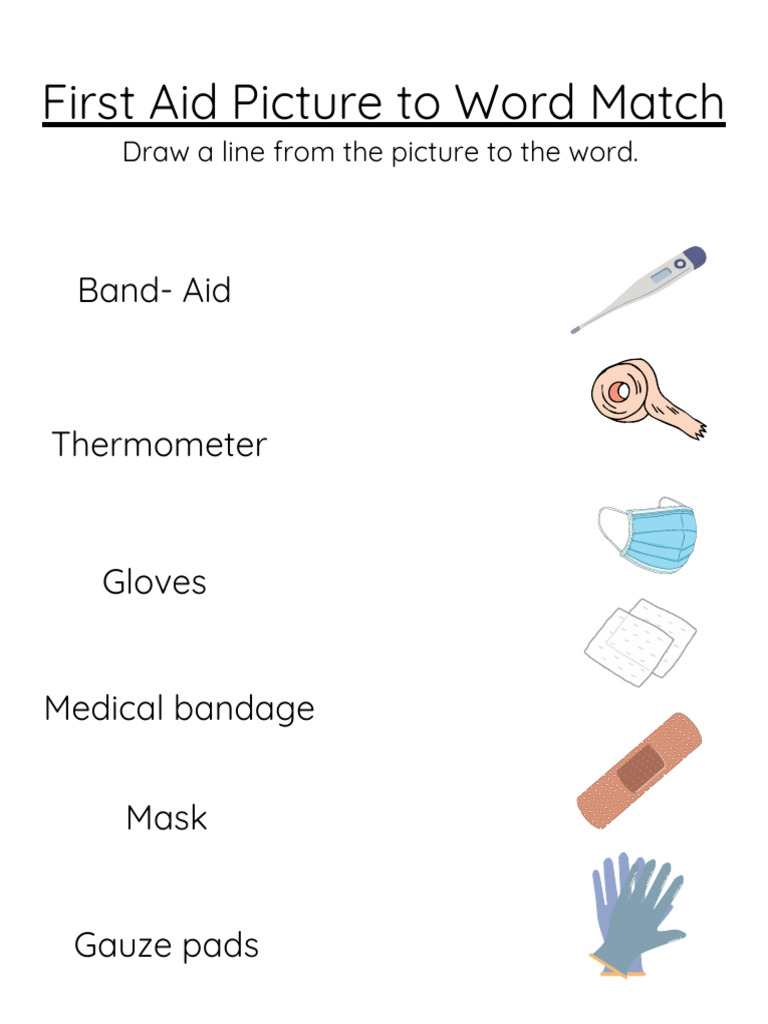 FirstAidPictoWordMatch 1 | PDF