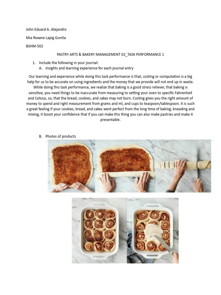 Bakery Management Task Insights | PDF | Cooking, Food & Wine