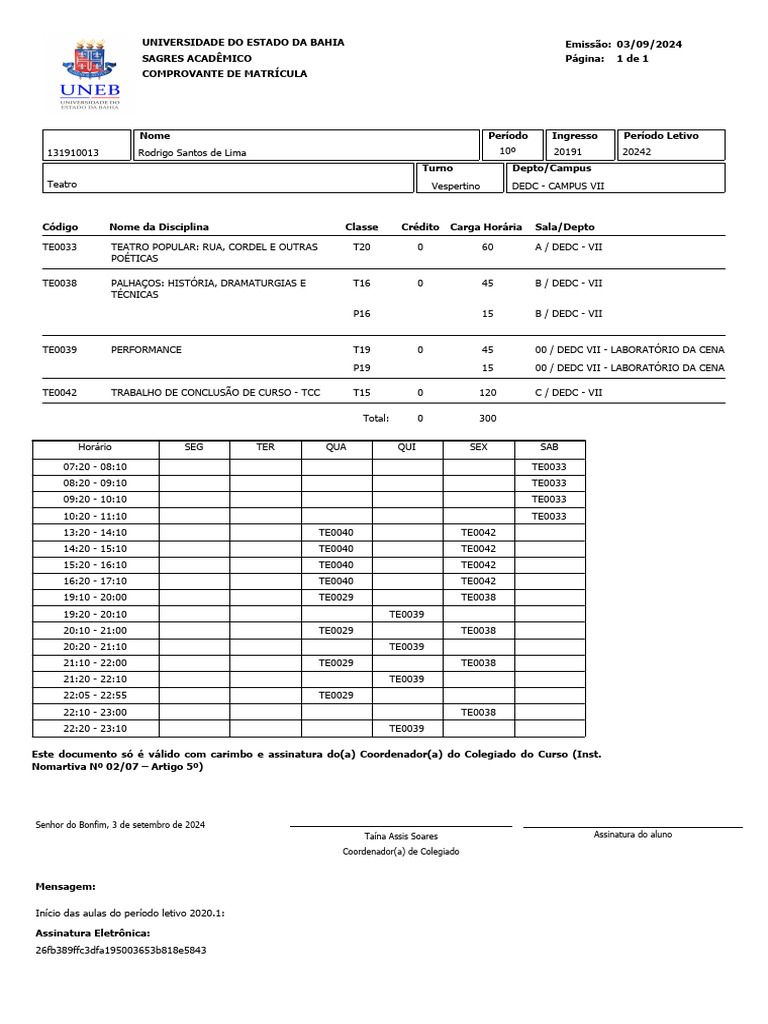 Matriculo 2024 | PDF