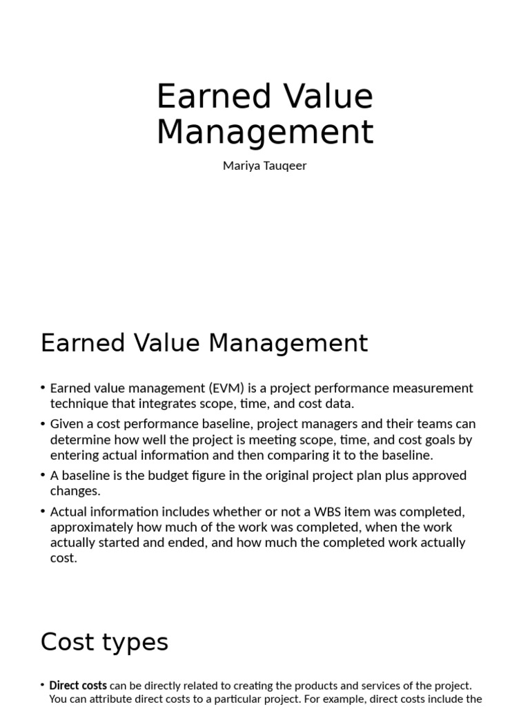 Earned Value Management-1 | PDF