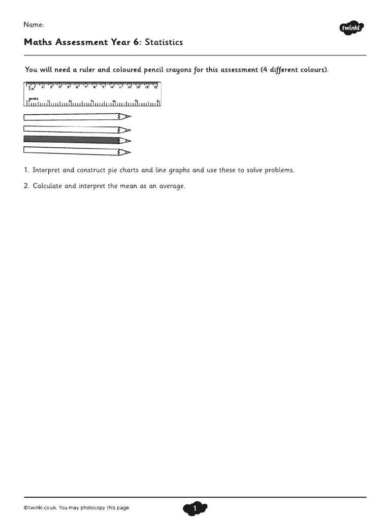 T PA 156 Year 6 Maths Assessment Statistics | PDF