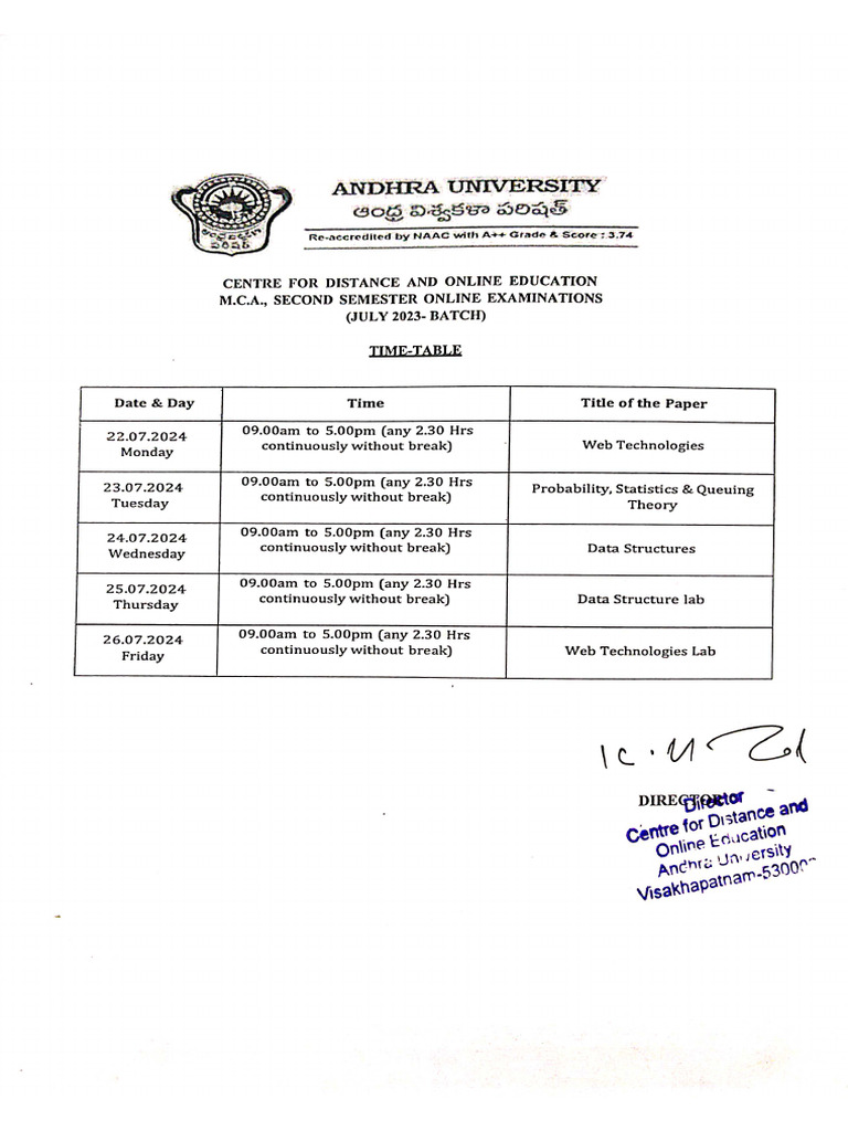 Time Table | PDF