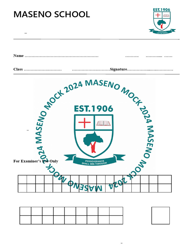 121-1 Maseno Mock 2024 | PDF