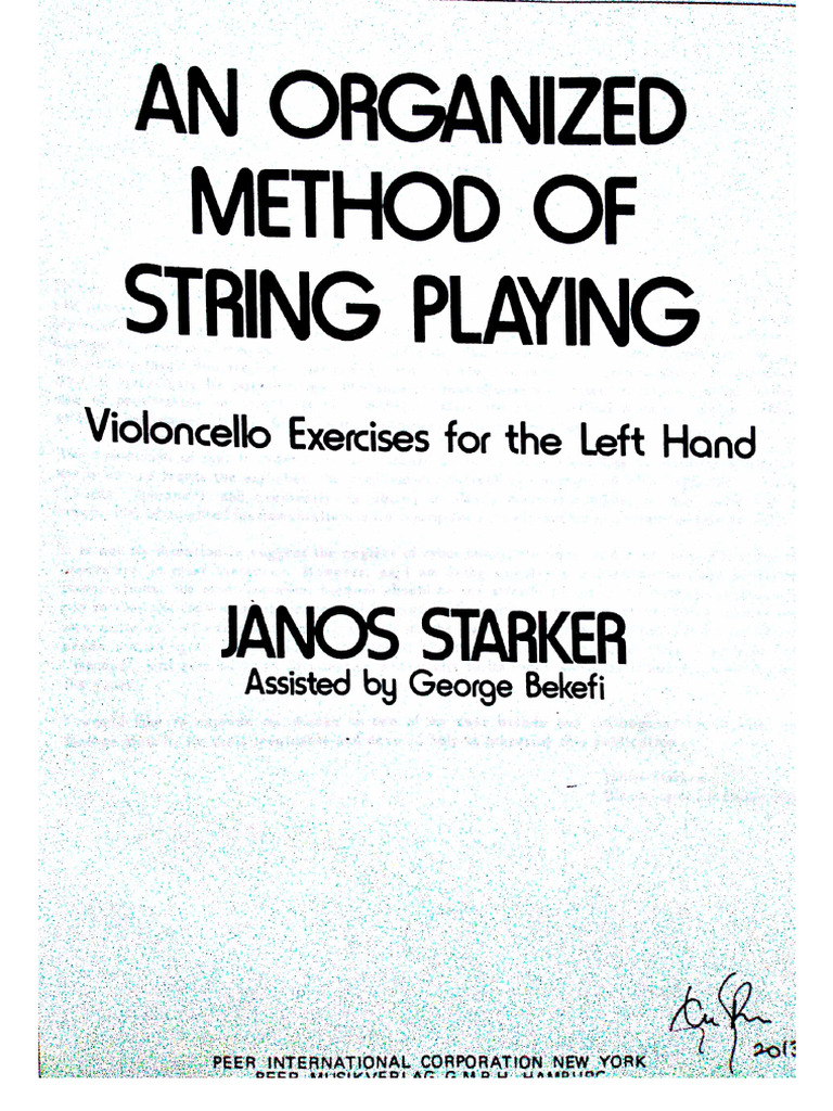 Janos Starker - Violoncello Exercises for the Left Hand | PDF