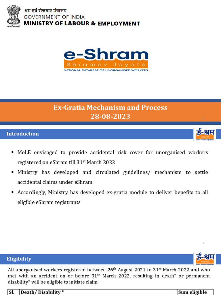 Draft PPT Ex - Gratia Registration Process - 28 Aug 2023 v3.1 - 051104 ...