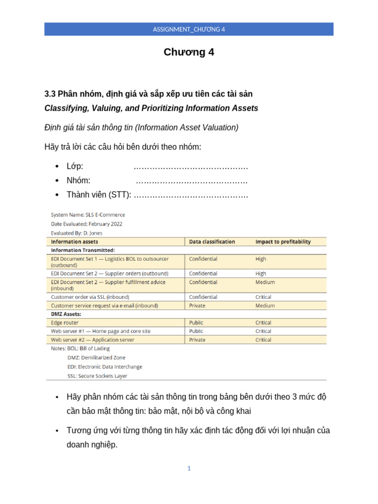ASSIGN 2_Information Asset Valuation_SV | PDF