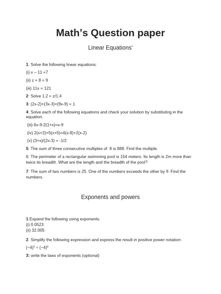 Math Test Part 2 | PDF