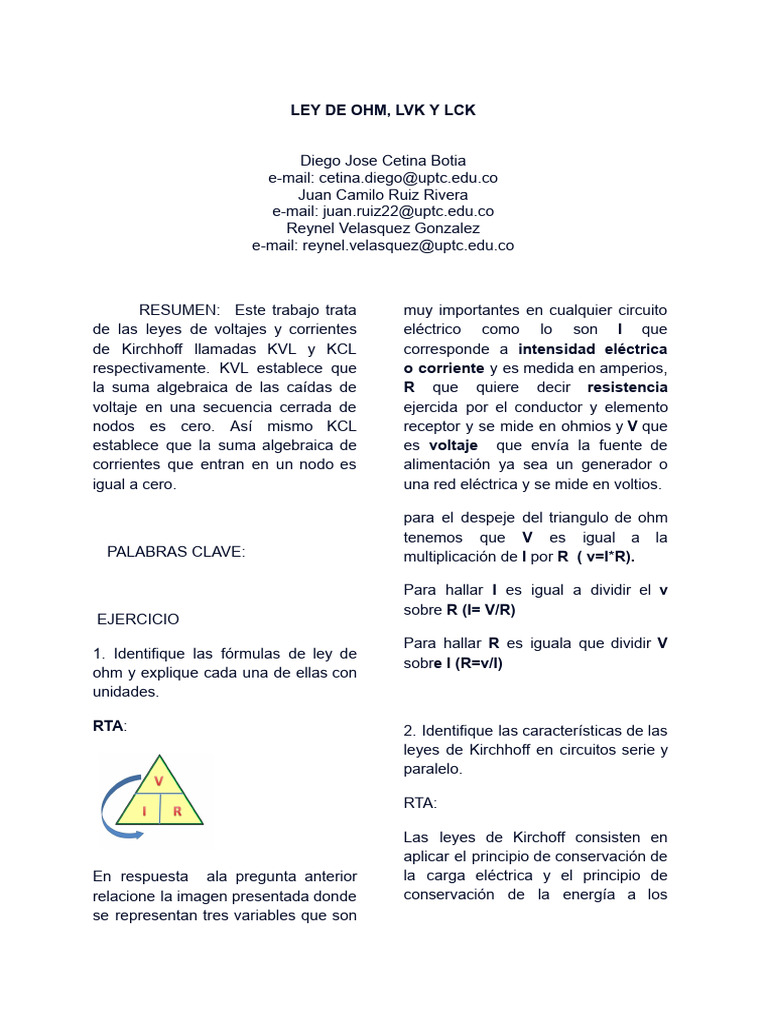 Actividad 3 - 1 LEY DE OHM, LKV Y LKC | PDF
