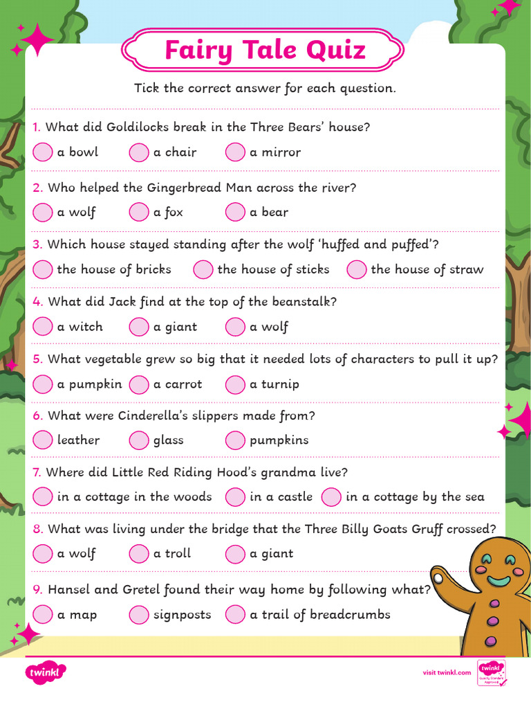 Fairy Tale Quiz | PDF